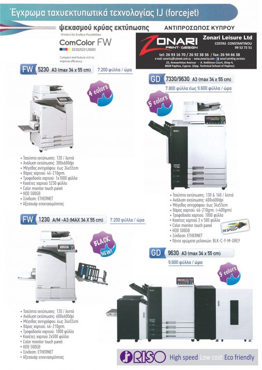 RISO 2 | Zonari | Print & Design services located in Paphos Cyprus